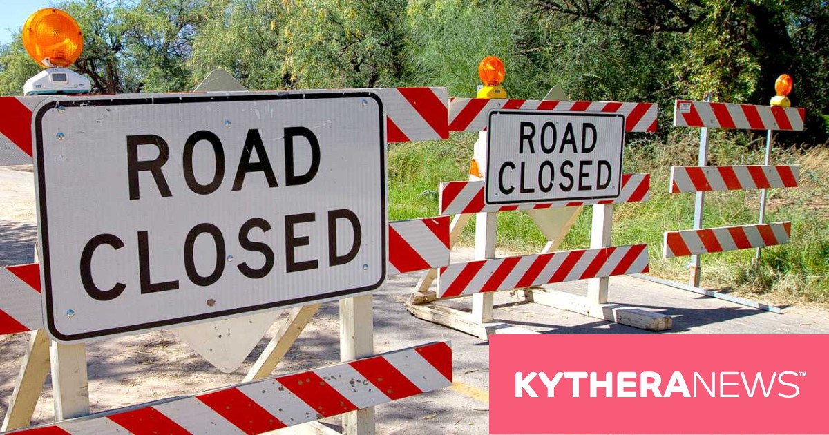 Κλείσιμο δρόμου από τον Άγιο Ιωάννη Γερακαρίου έως τον οικισμό Προγκί ...